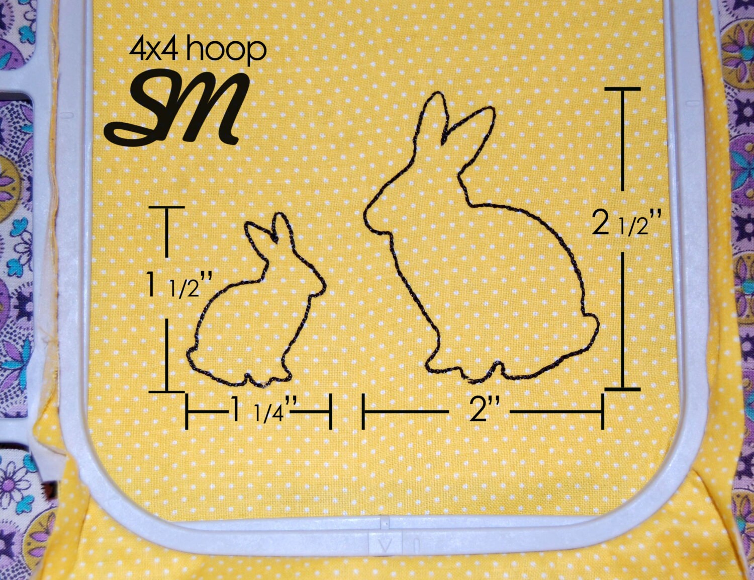 Machine Embroidery Design - Sweet Bunny Silhouettes - Immediate ...