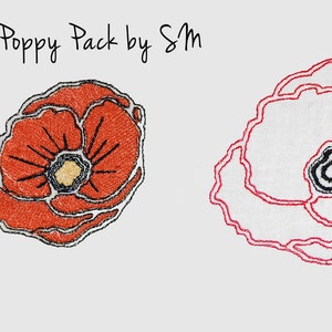 Machine Embroidery Design - Poppy Pack - Etsy
