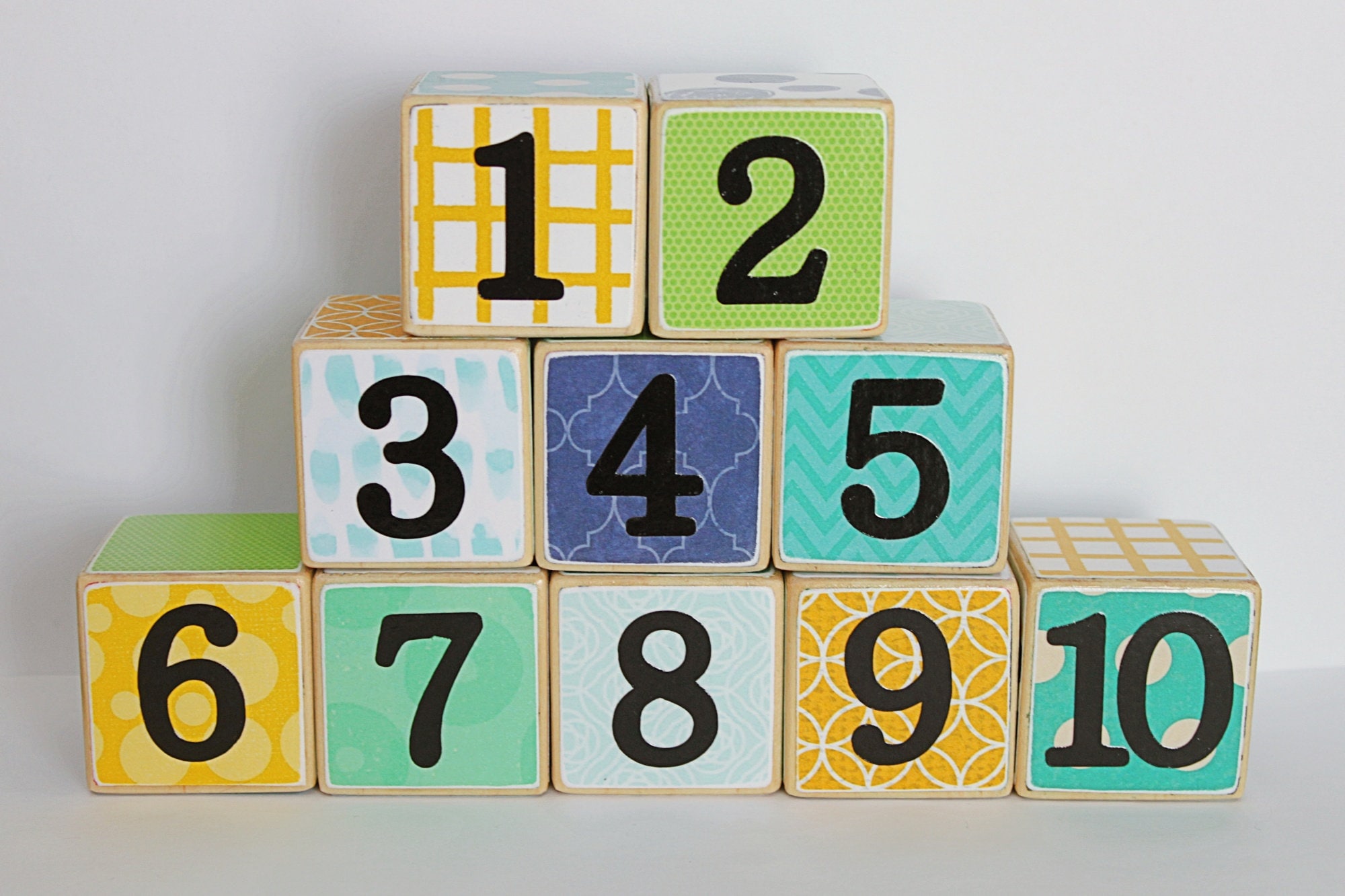 Bloques numéricos // Bloques de madera // Building Blocks // | Etsy