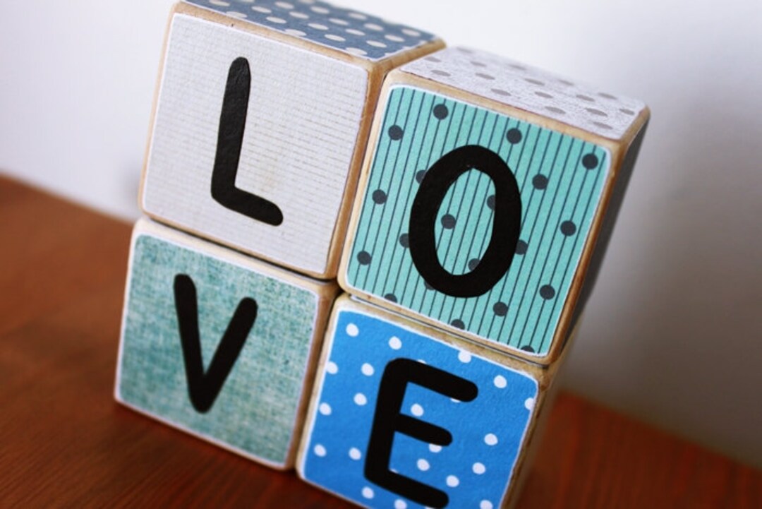 Wood Blocks, LOVE Blocks, Set of 4 - Etsy