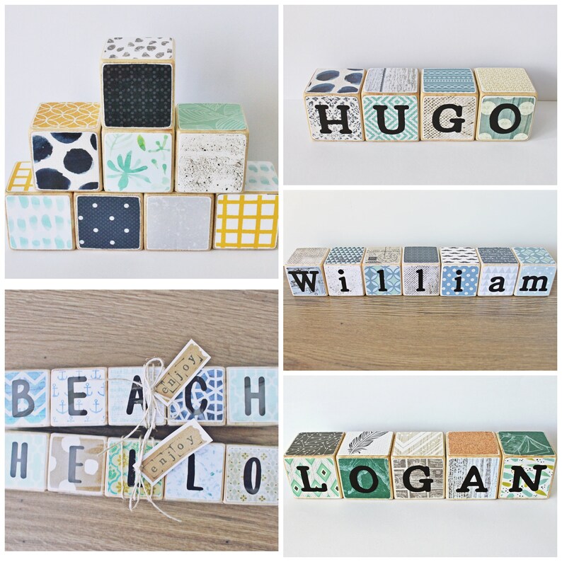 Custom Name Blocks // Wooden Name Blocks // Personalised Baby - Etsy