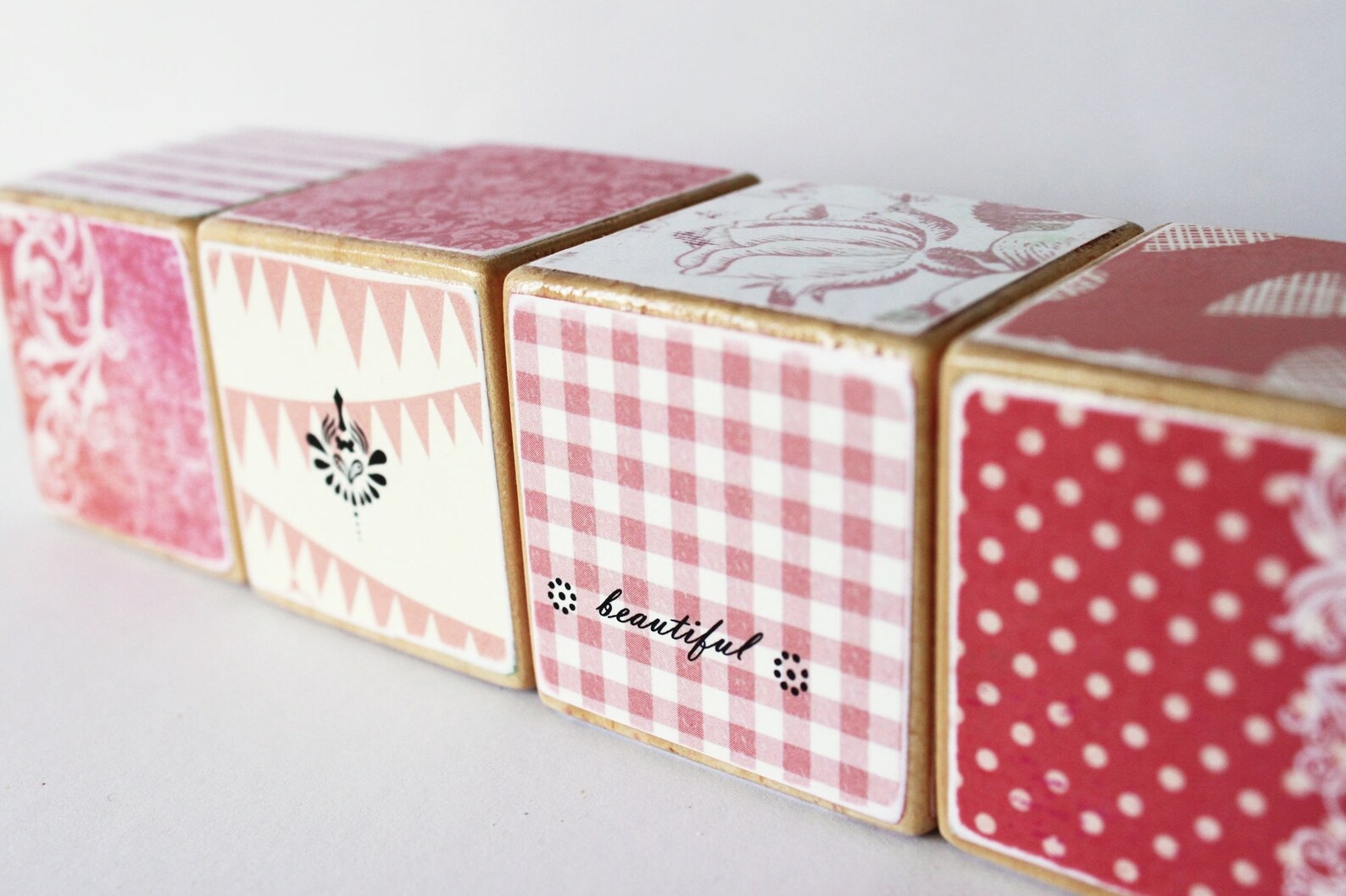 Girls Wooden Blocks // Set of 4 // Pink Blocks // Baby Girl // - Etsy