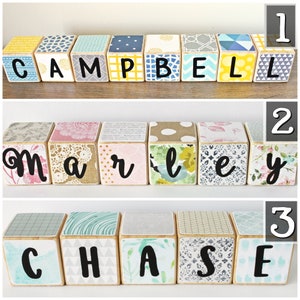 Custom Name Blocks // Wooden Name Blocks // Personalised Baby Gift - Etsy