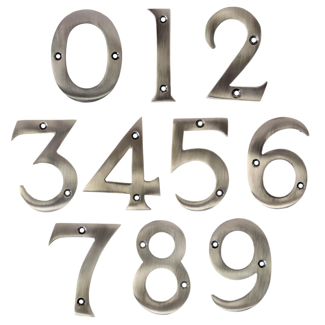 Modern Serif 3 Inch Brass House Number for Address Plaque, Mailbox, and ...