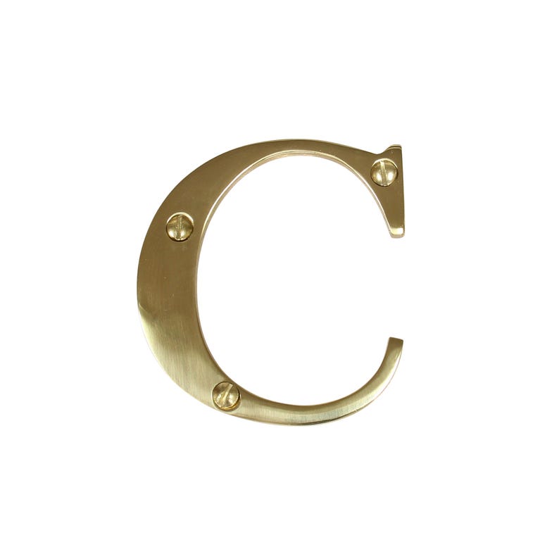 Modern Serif 3 Inch Brass House Letter for Address Plaque, Mailbox, and ...