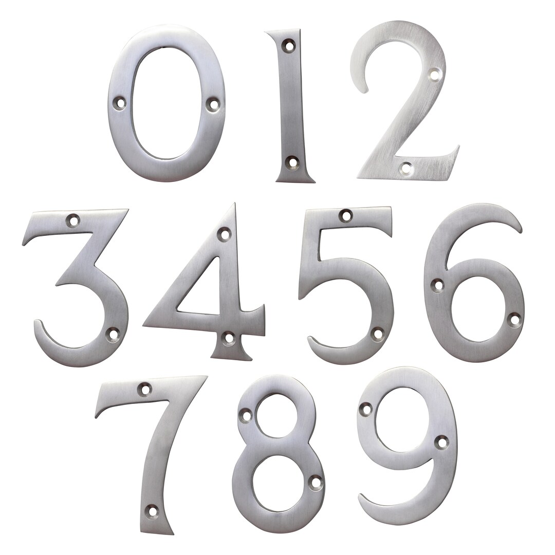 Modern 3 Inch Brass House Number for Address Plaque, Mailbox, and Metal ...