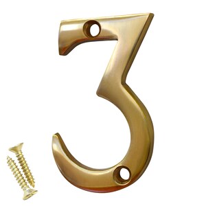 Modern 2 Inch Brass House Number: Address Plaque, Mailbox Signage - Etsy