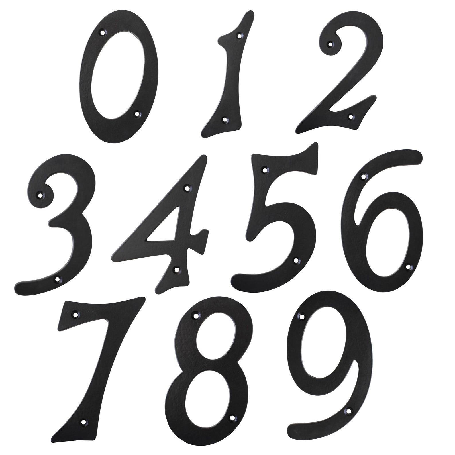 Vintage Traditional Serif 5 Inch Iron House Number for Address Plaque ...