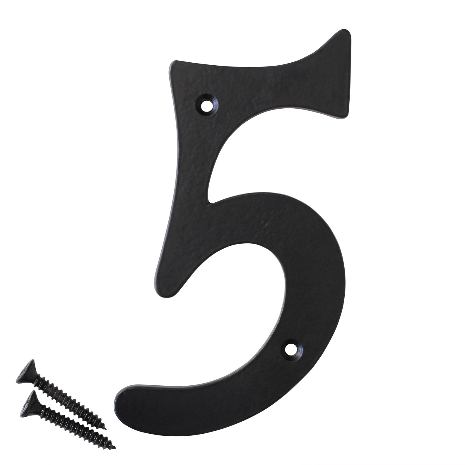 Vintage Traditional Serif 5 Inch Iron House Number for Address Plaque ...