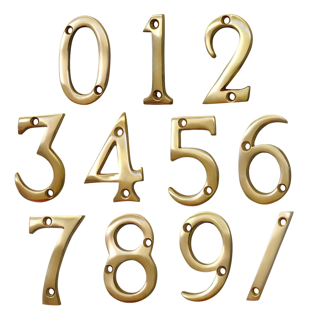 Modern 2 Inch Brass House Number: Address Plaque, Mailbox Signage - Etsy