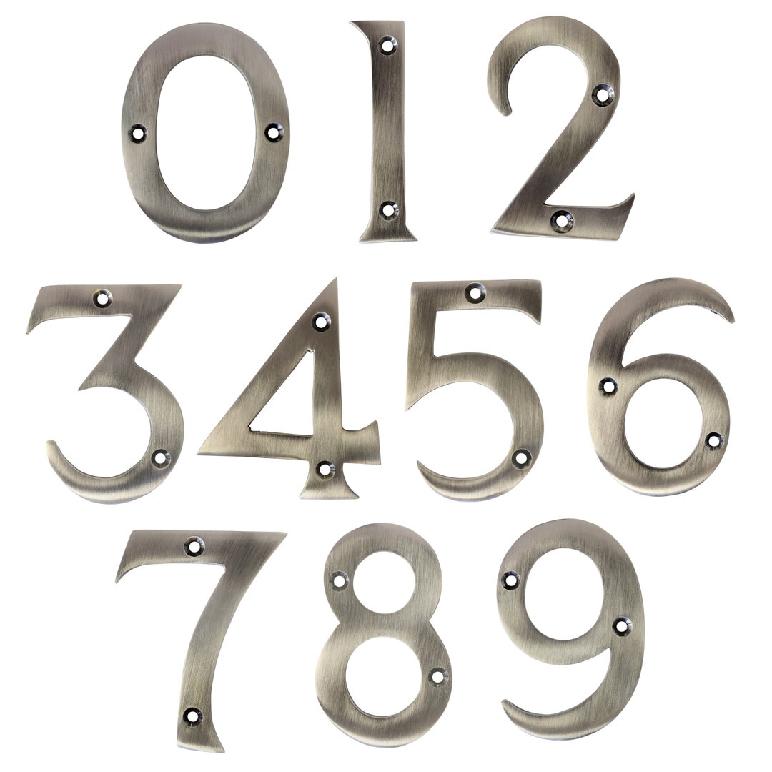 Modern 3 Inch Brass House Number for Address Plaque, Mailbox, and Metal ...