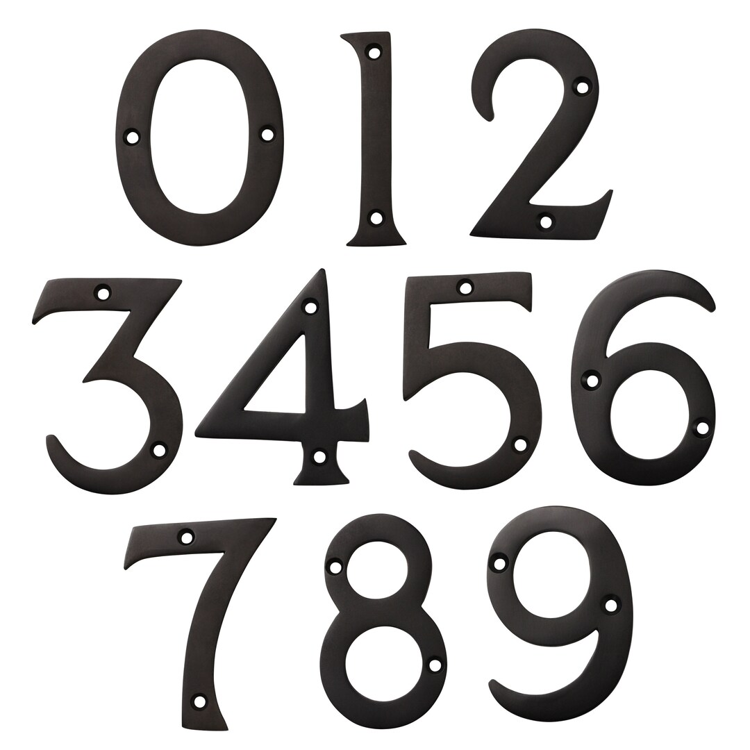 Modern 3 Inch Brass House Number for Address Plaque, Mailbox, and Metal ...