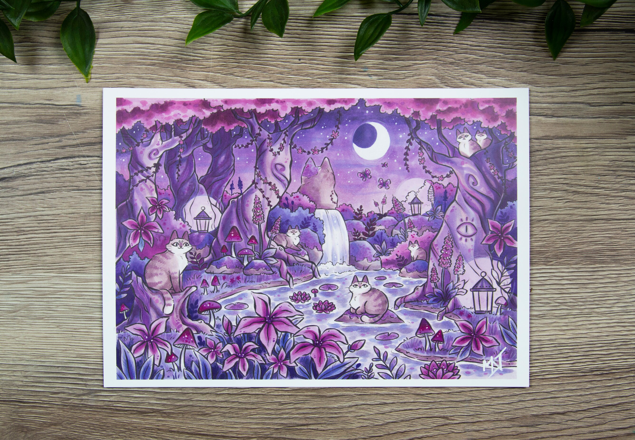Monochromatic Magical Cat Scenes - Matte Art Prints - Signed - Etsy