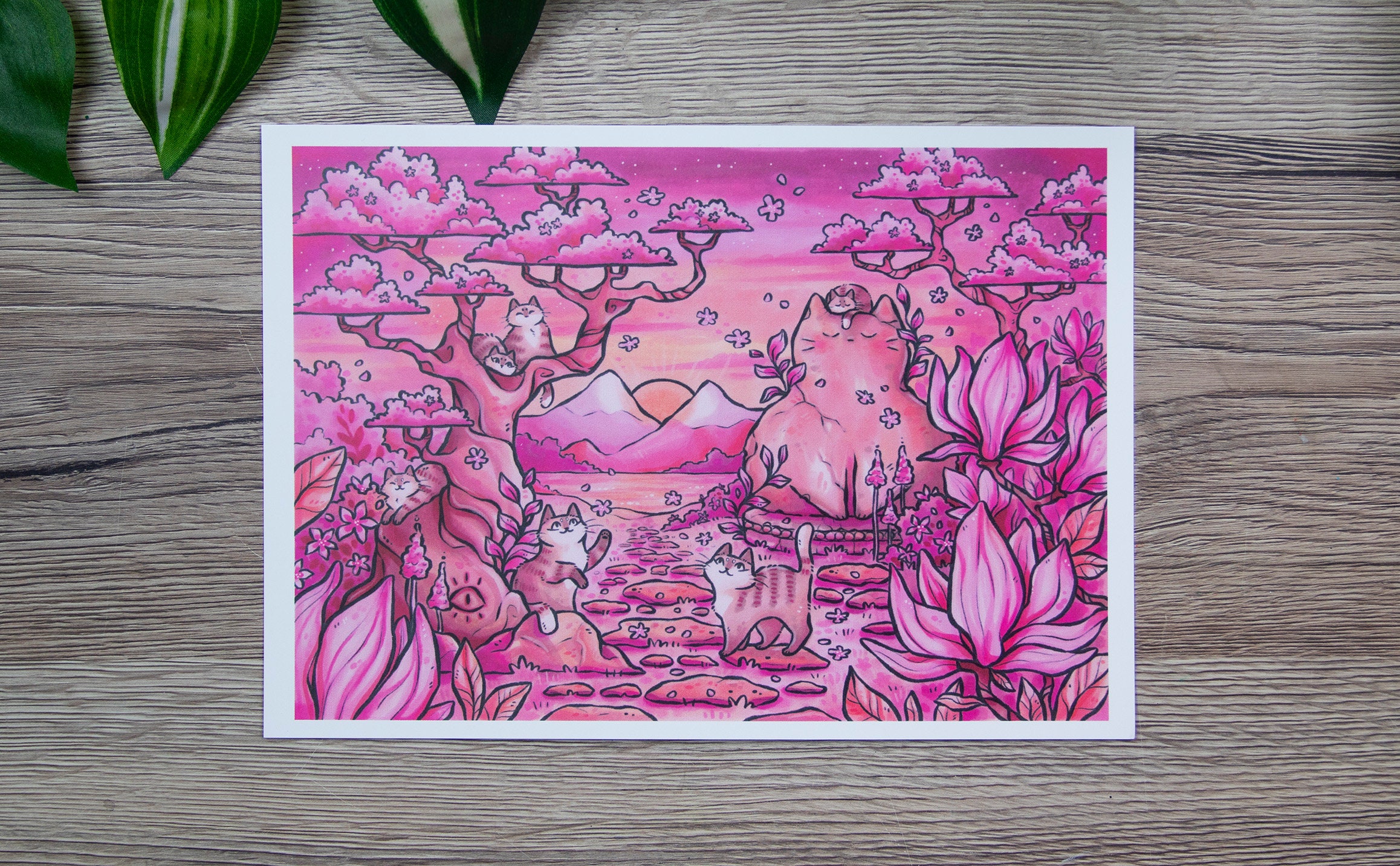 Monochromatic Magical Cat Scenes - Matte Art Prints - Signed - Etsy