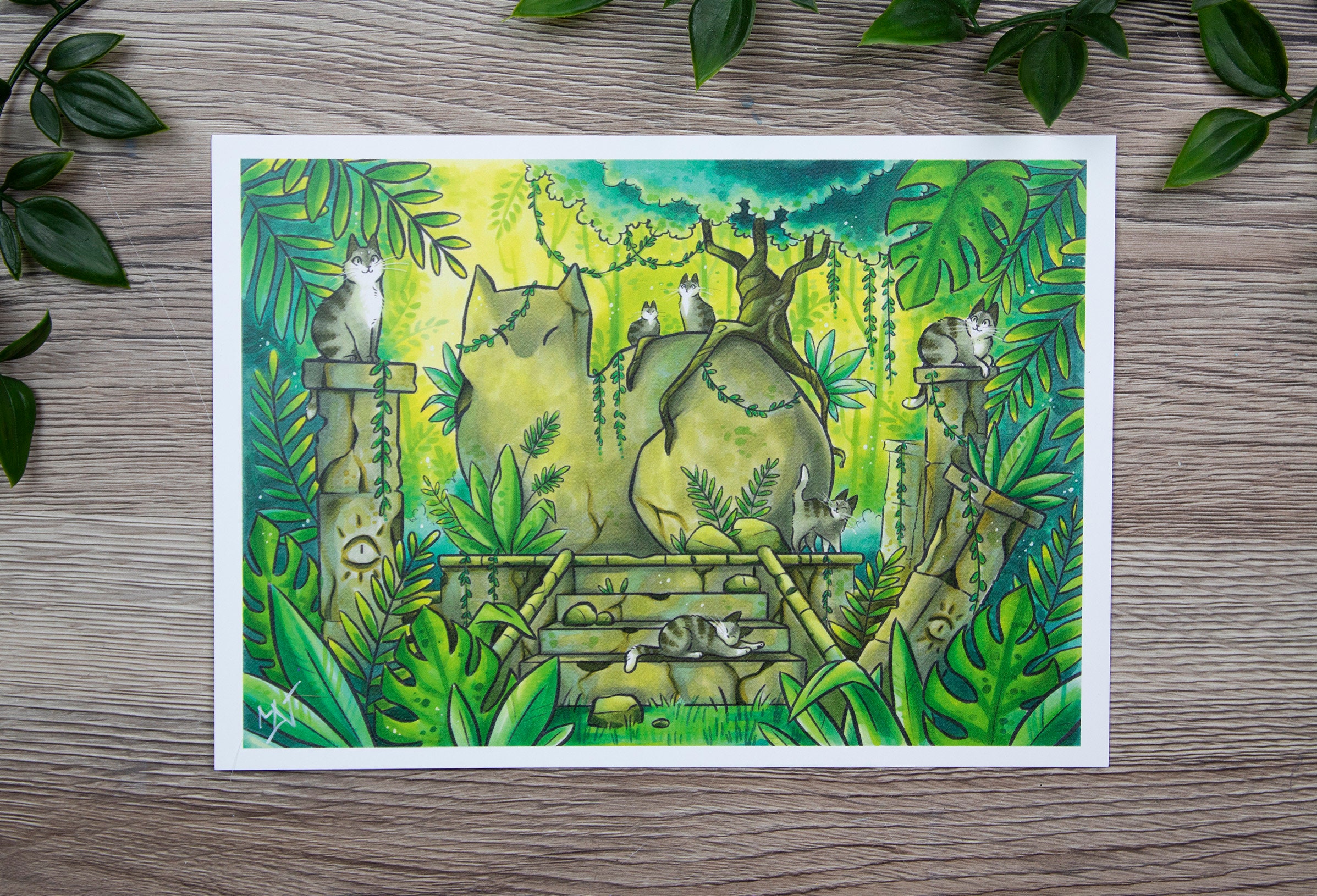 Monochromatic Magical Cat Scenes - Matte Art Prints - Signed - Etsy