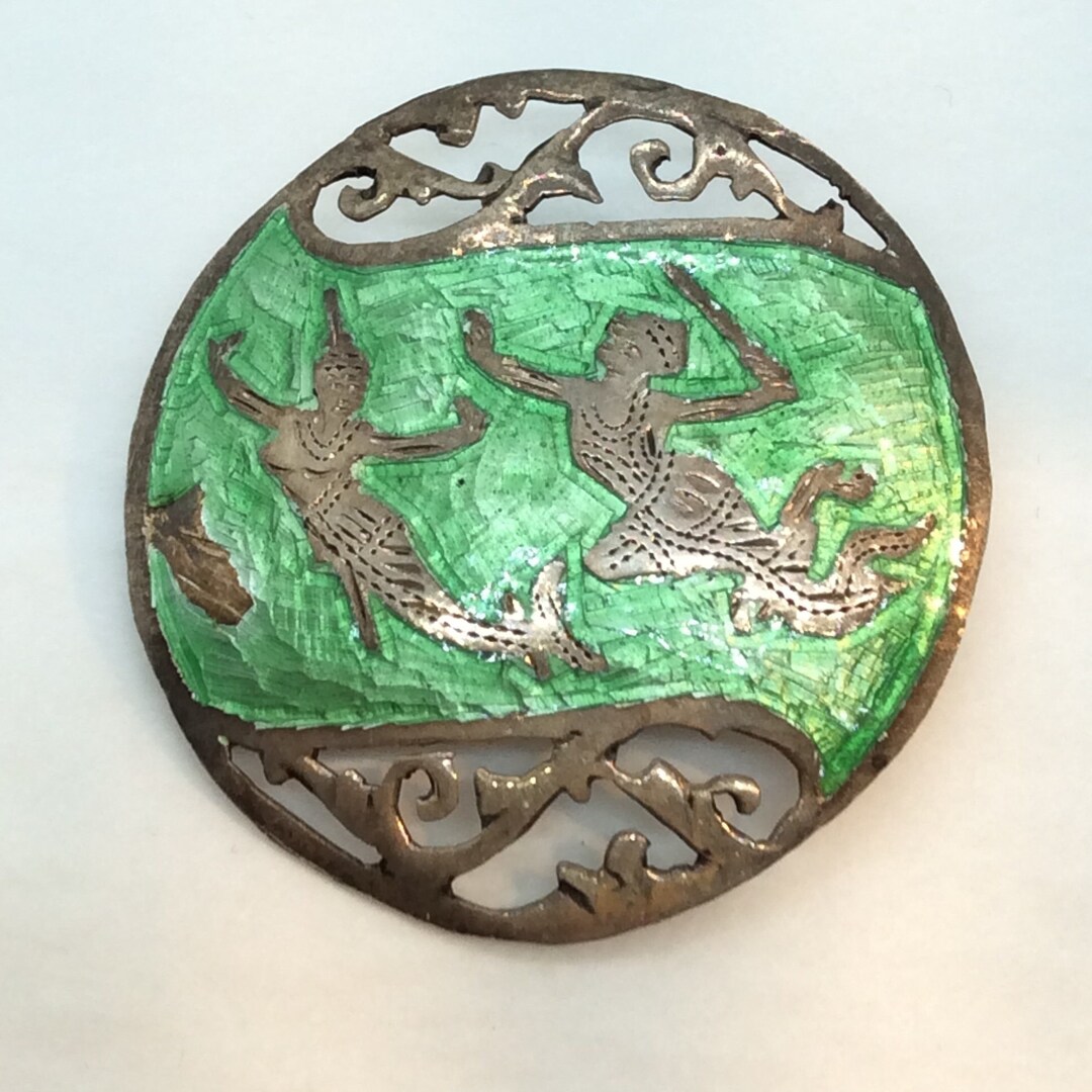 Rare Siam, Siam Circle, Brooch, and Gorgeous, Green Very Early Brooch ...