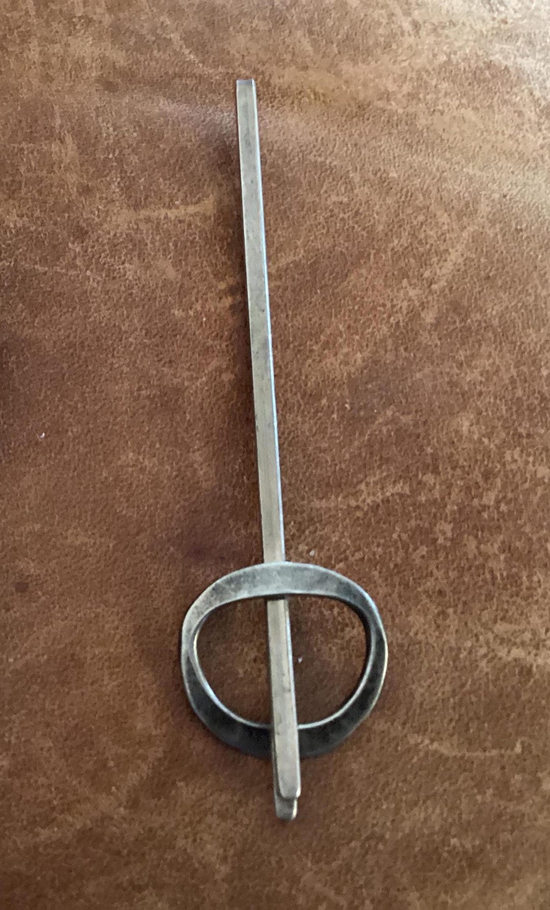 Sterling Silver Ed Levin Moderist Hair Pin Polished Bar With Hammered ...