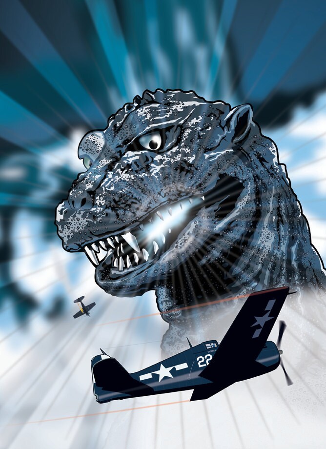 Godzilla Versus the Hellcat Squadron - Etsy