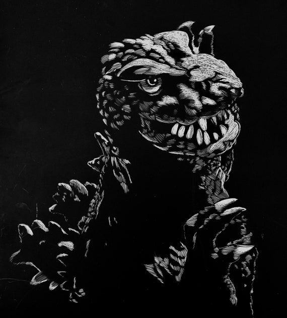 Original Godzilla 1964 Portrait Clayboard | Etsy