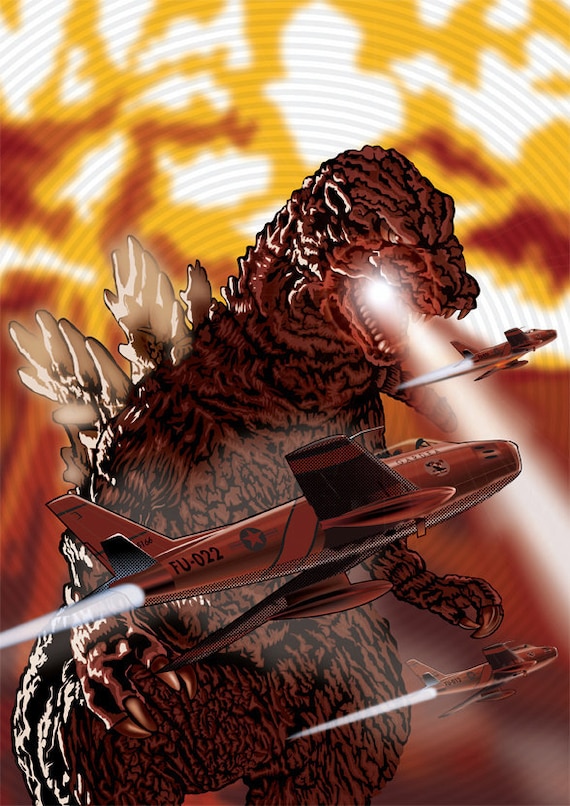 Godzilla Versus the F-86 Saber Jet Squadron - Etsy