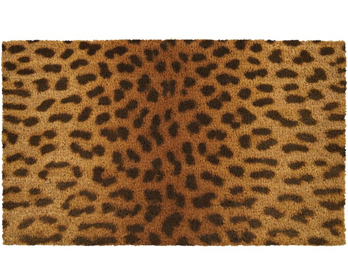 Leopard Print Outdoor Welcome Door Mat Home Entry Doormat 2 Sizes ...