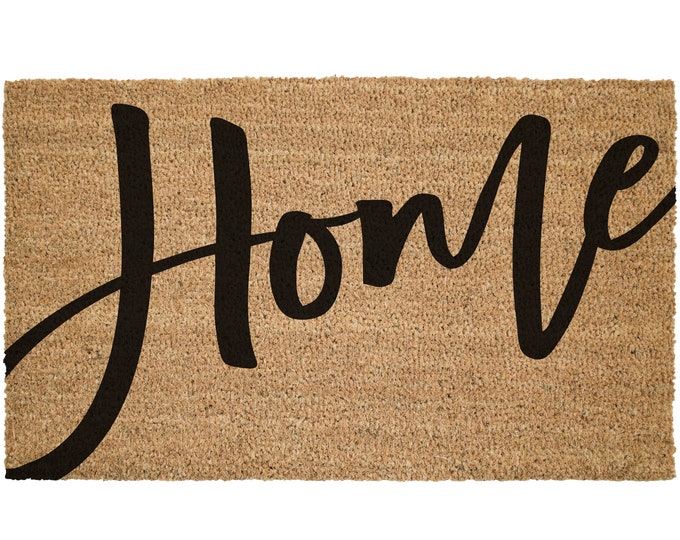 Home Cursive Font Outdoor Coir Welcome Door Mat Housewarming Moving ...