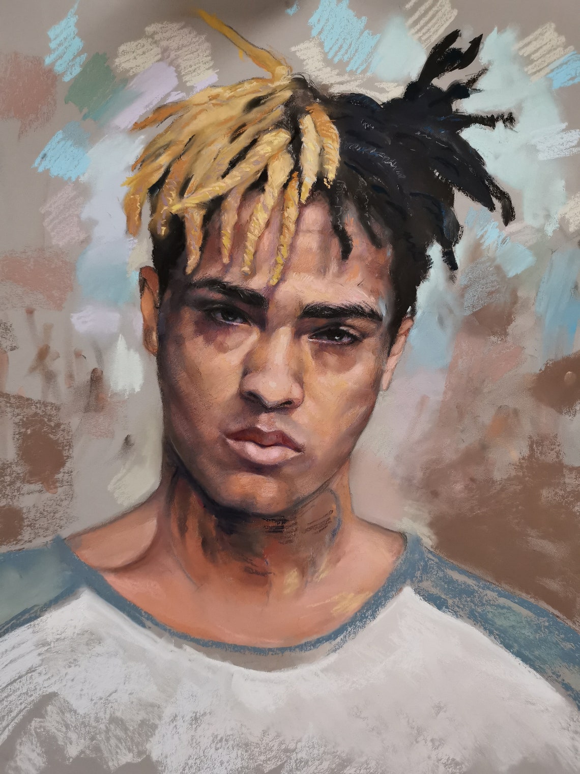 Pastel Portrait in Memory of Xxxtentacion, Portrait Painting, Rap ...