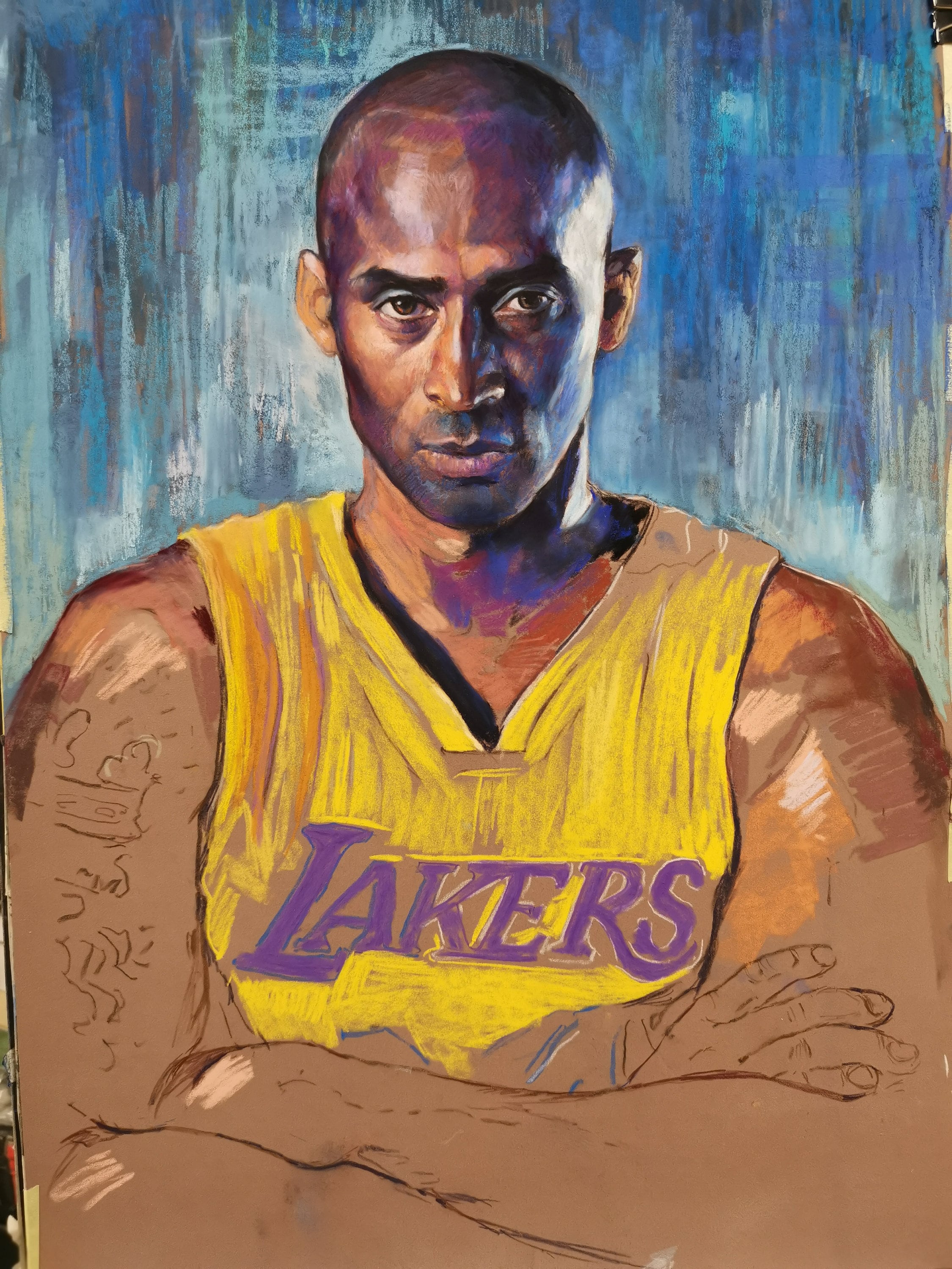 Kobe Bryant Pastel Portrait | Lakers, Black Mamba Tribute Art - Etsy