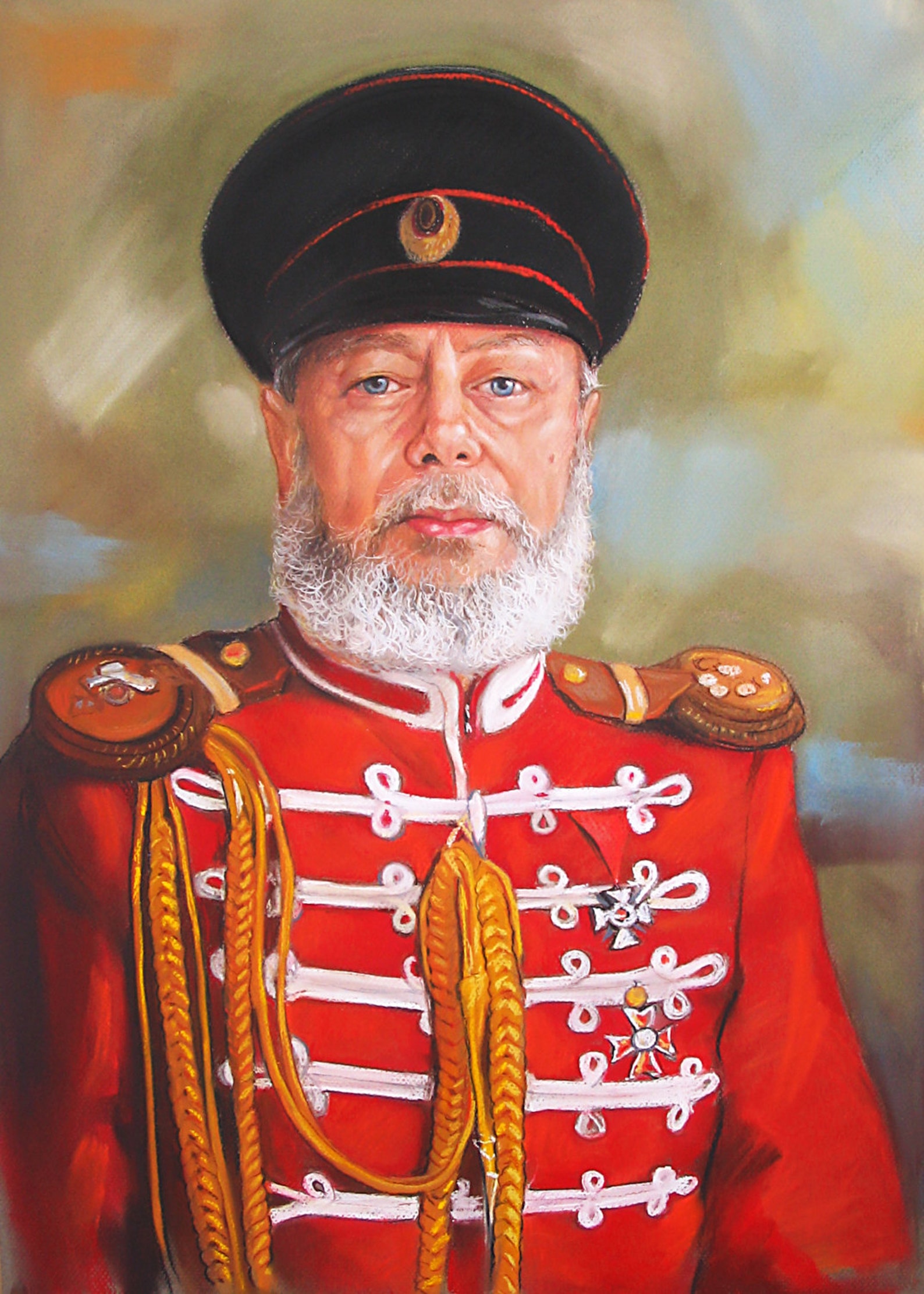 Portrait Painting- A Man in Uniform. Custom Portrait From Photo. Pastel ...
