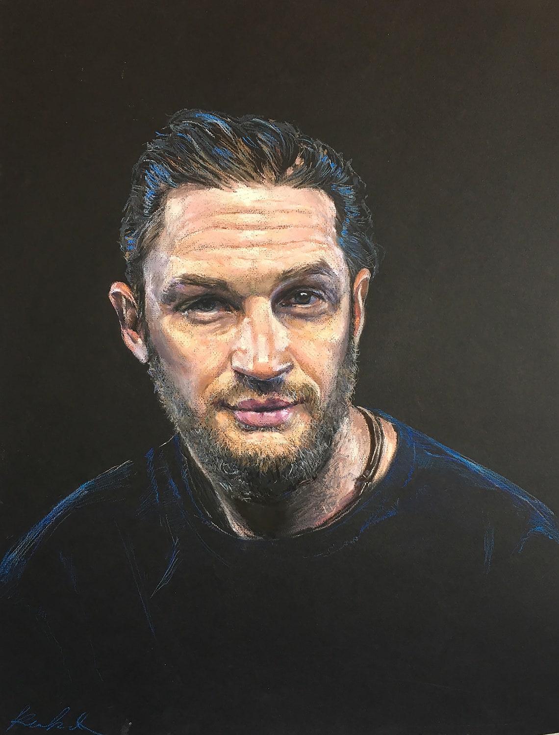 Tom Hardy Poster, Print of Original Pastel Portrait, Celebrity ...