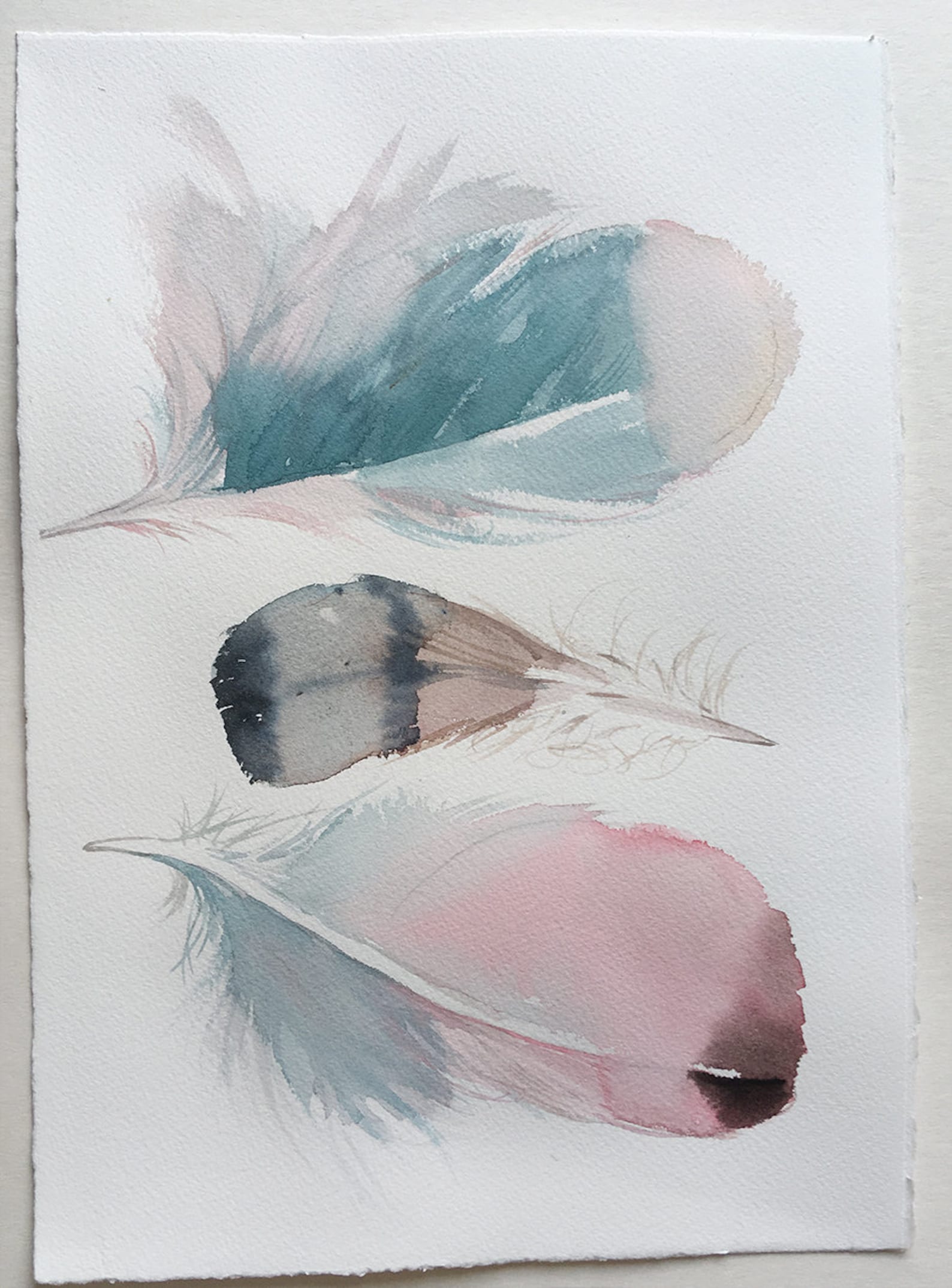 Abstract Feathers Painting Watercolour Feather Painting - Etsy