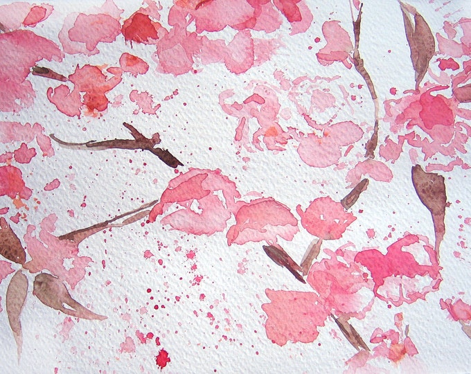 Watercolor Painting .spring Garden.art Original. Sakura Cherry - Etsy