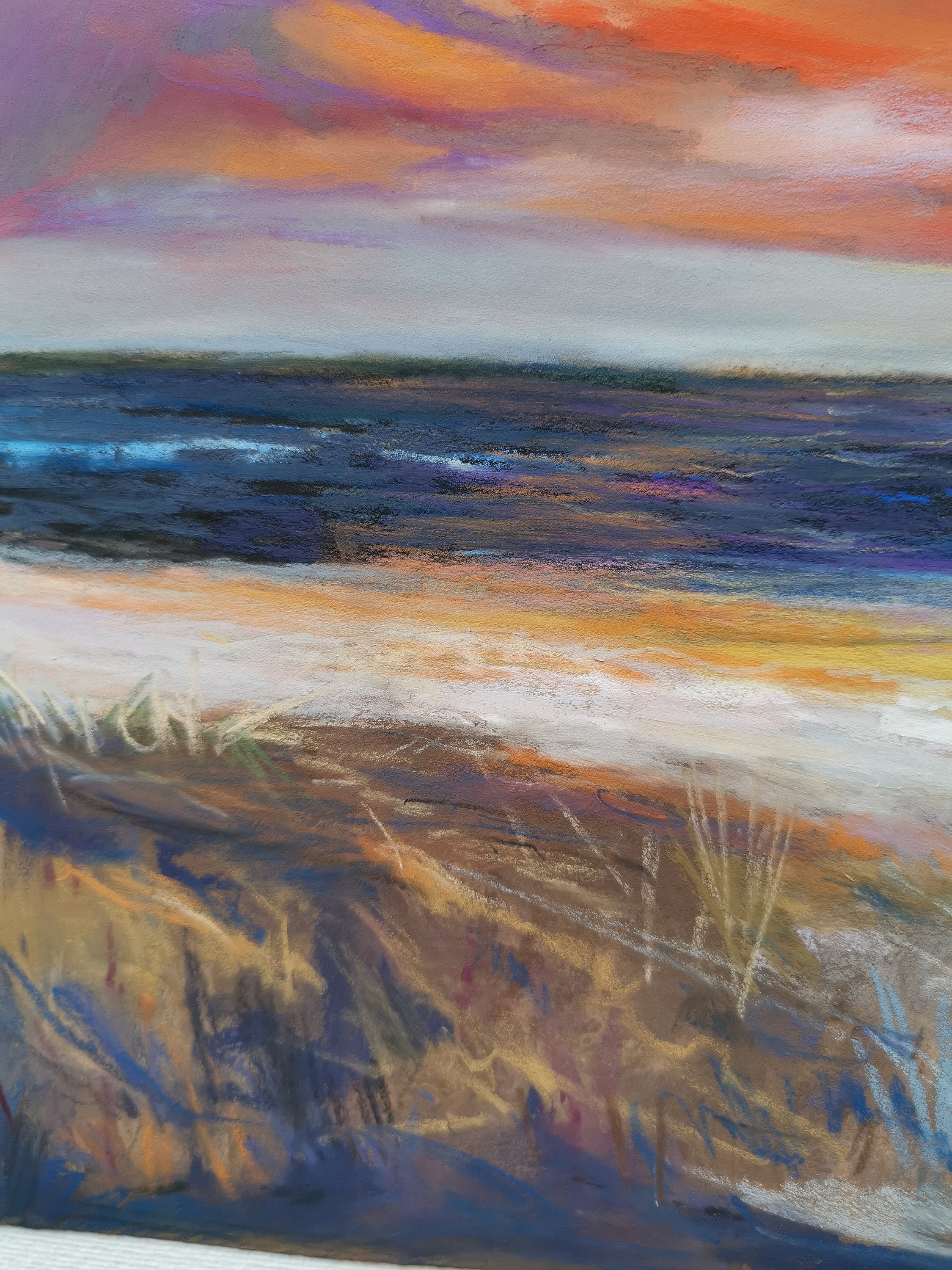 Original Pastel Painting- Firefly Sunset, Seascape Painting, Newcomers ...