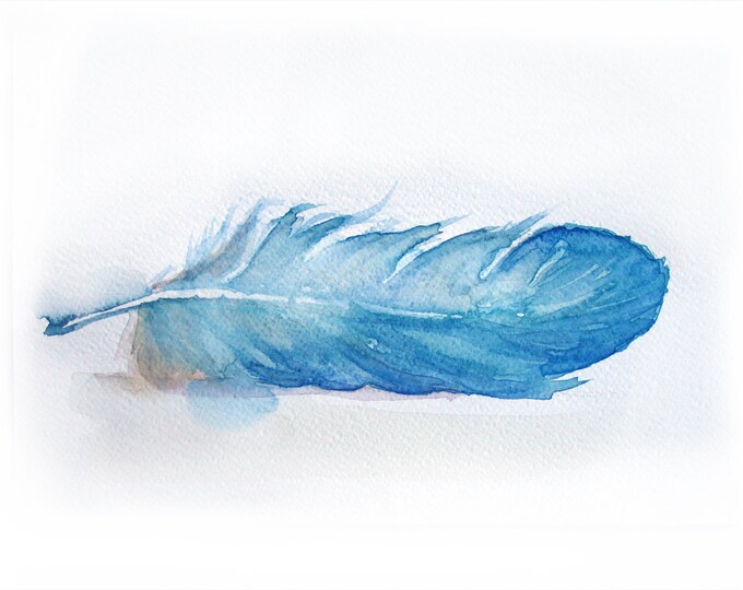Watercolor Painting of Feather-feather Painting-watercolor - Etsy