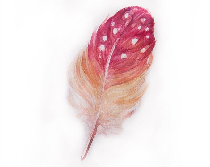 Watercolor Painting-feather Painting in Watercolor-watercolor Feather ...