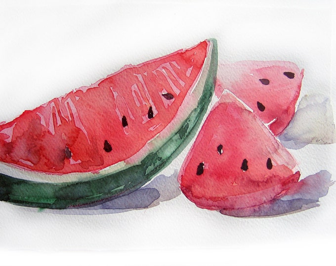 Pittura di anguria. Acquarello di anguria. Arte originale solo - Etsy ...