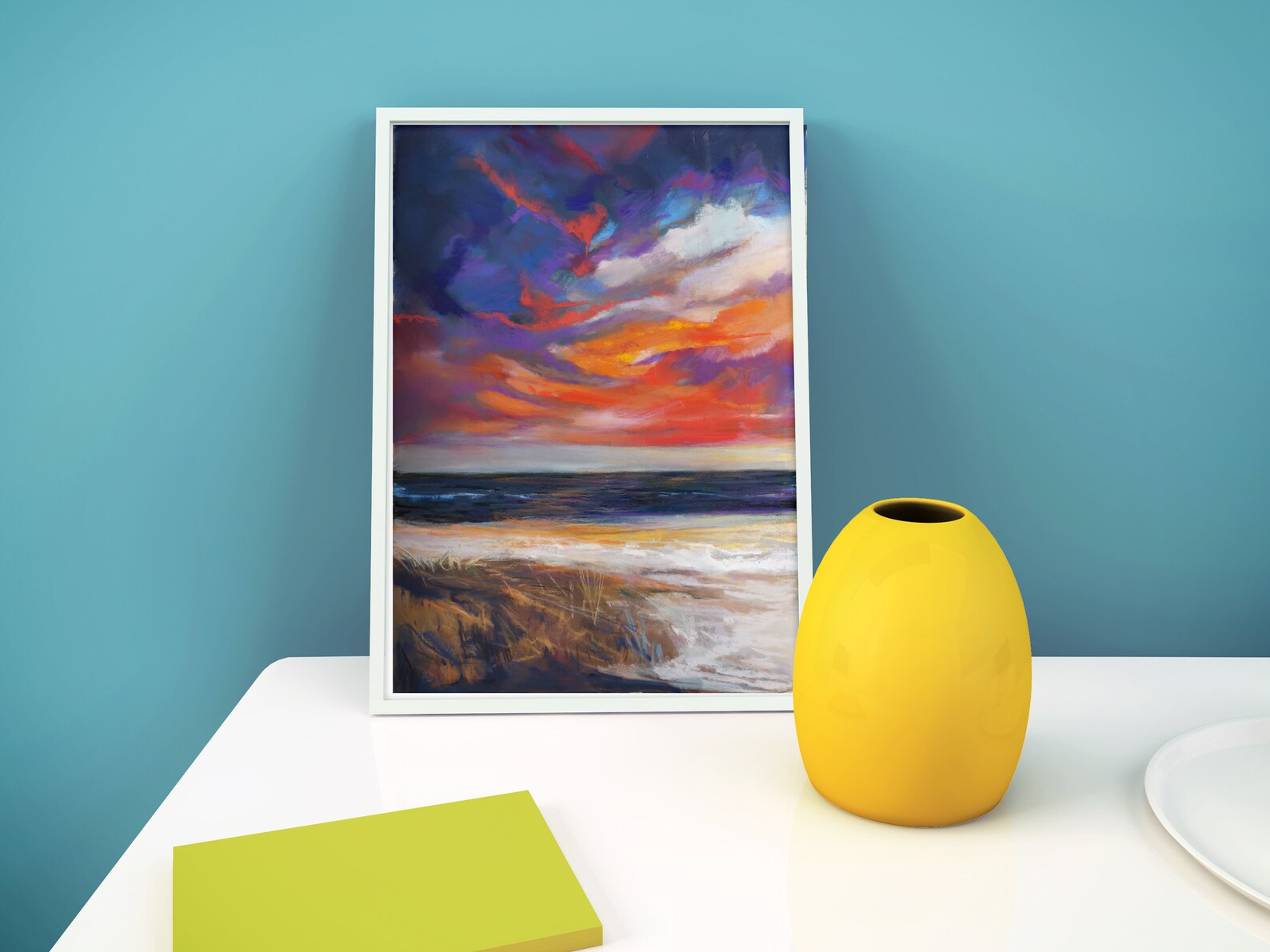 Original Pastel Painting- Firefly Sunset, Seascape Painting, Newcomers ...