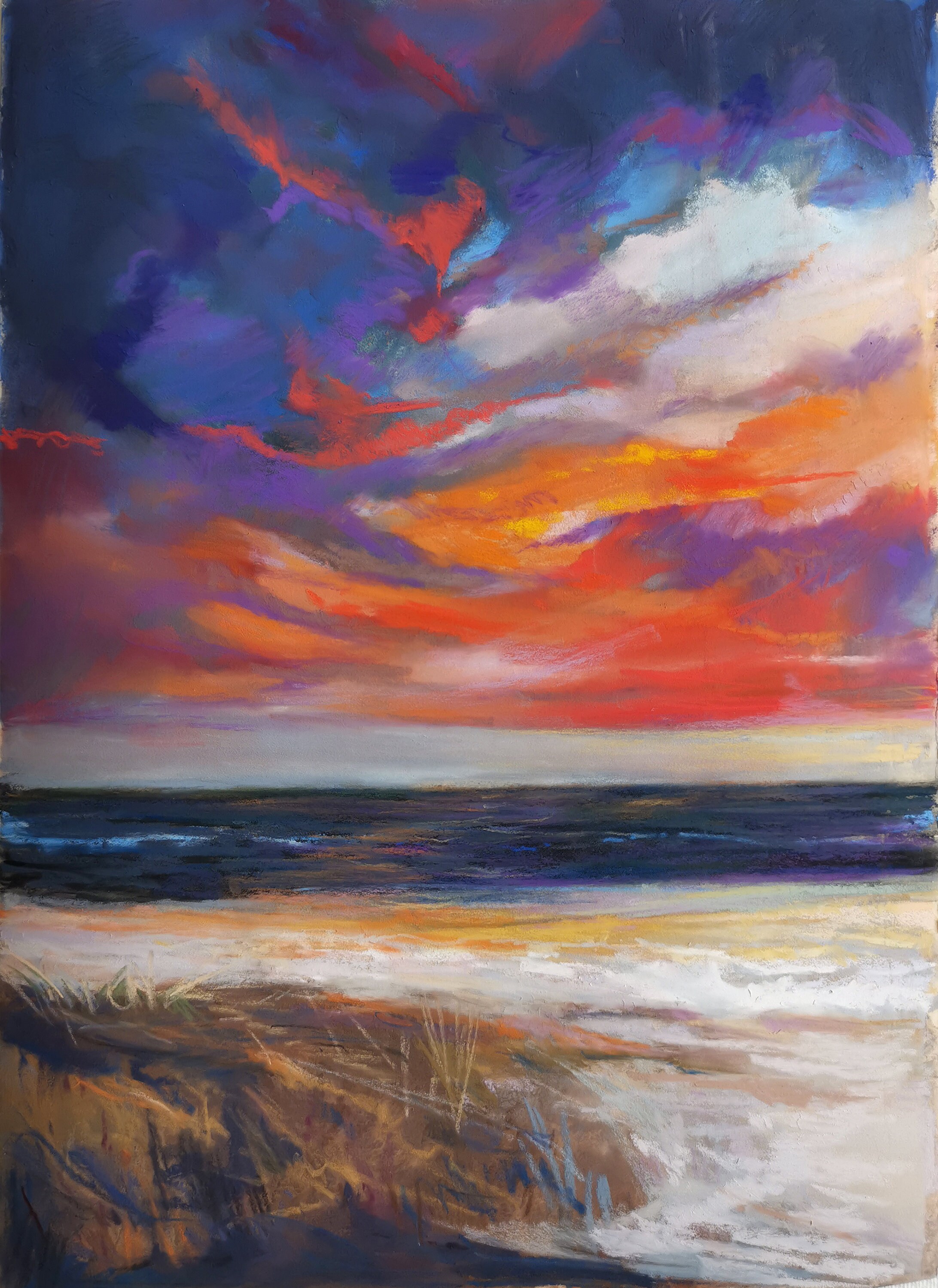 Original Pastel Painting- Firefly Sunset, Seascape Painting, Newcomers ...