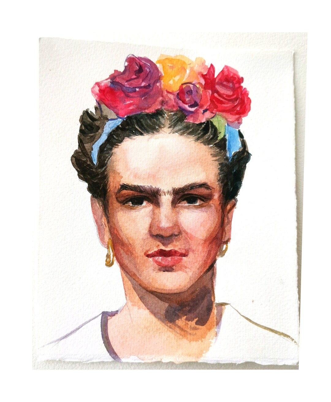 Frida Kahlo Watercolor Painting | Frida Portrait Drawing | Small Frida ...