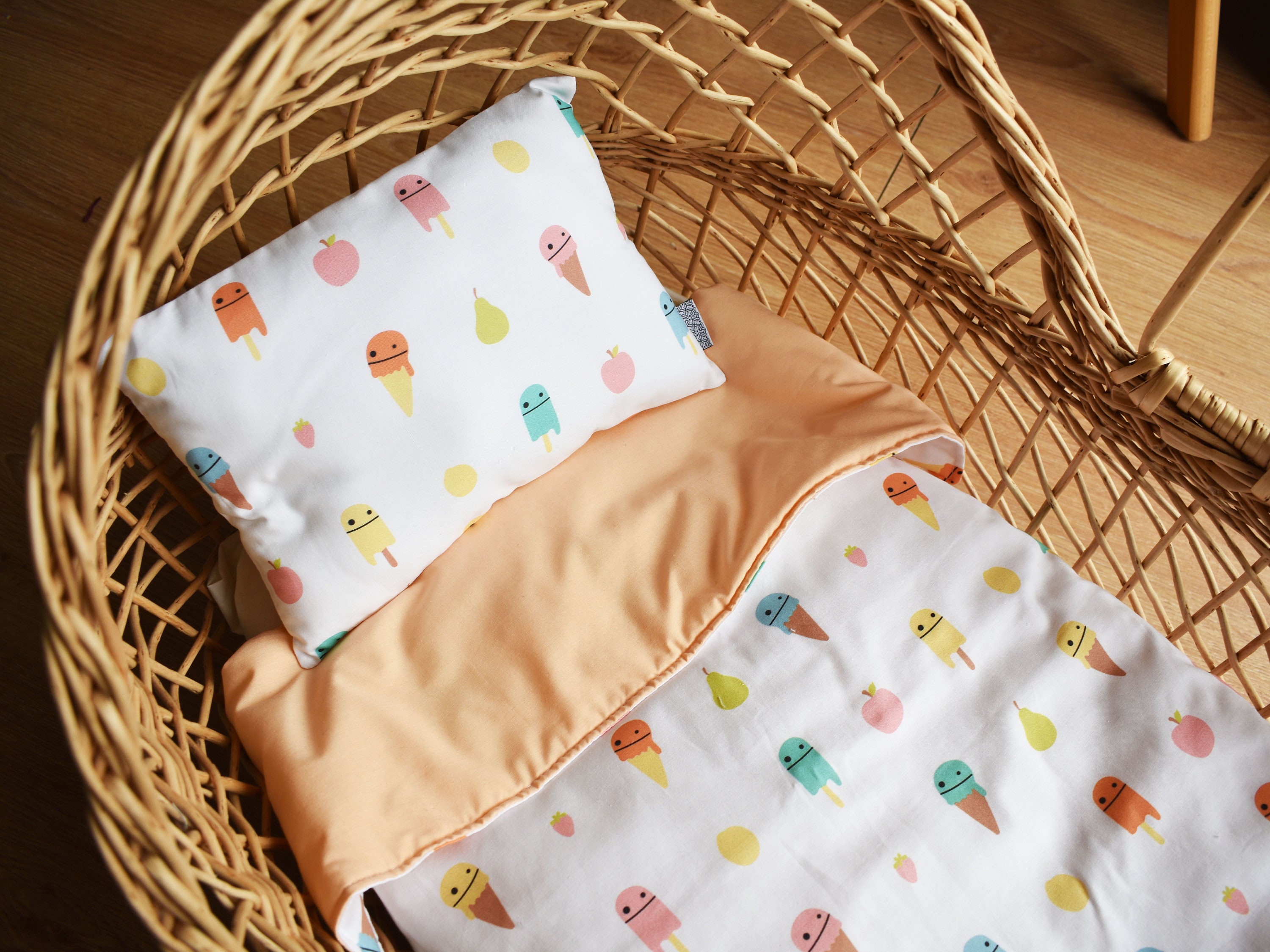 Baby Blanket Ice Cream | Reversible Moses Basket Cover | Stroller ...