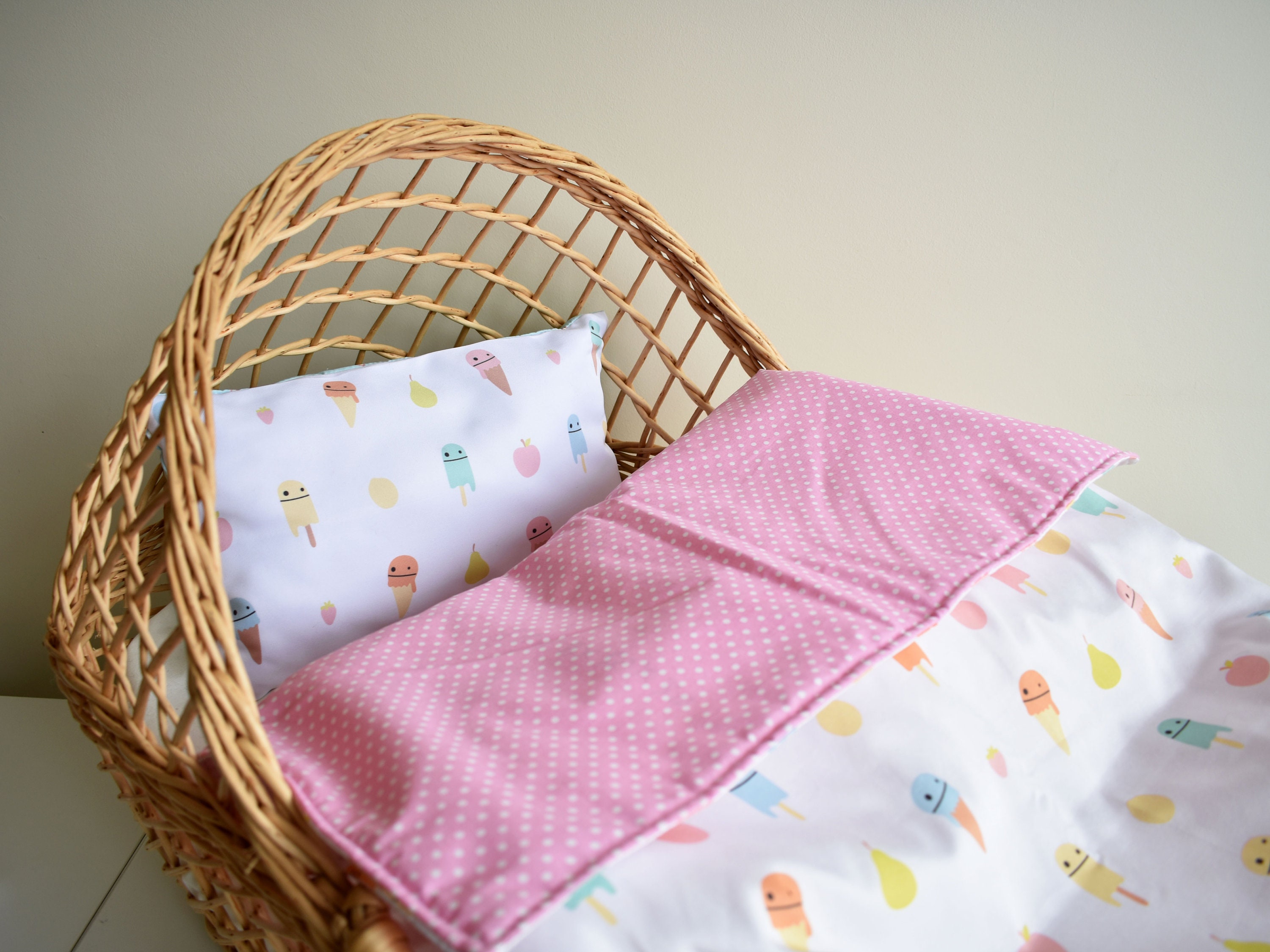 Baby Blanket Ice Cream | Reversible Moses Basket Cover | Stroller ...
