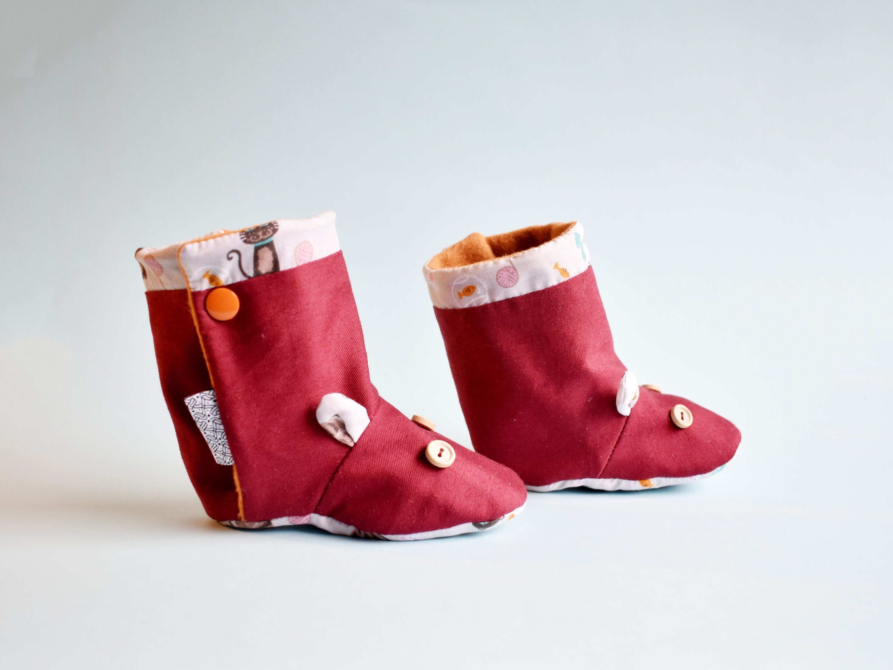 Baby Mouse Boots Soft Sole Booties Cotton Fleece Baby High - Etsy