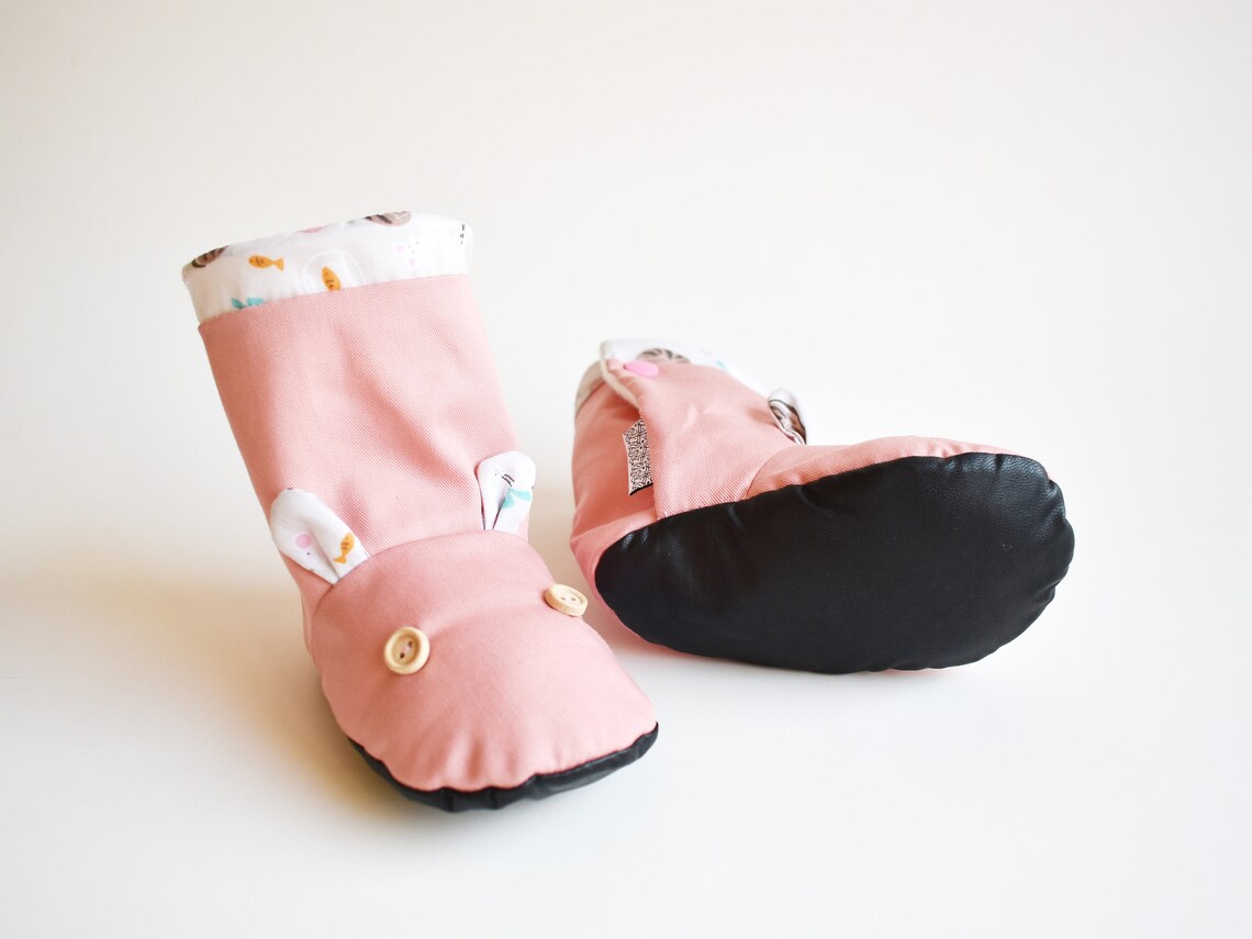 Baby Mouse Boots Soft Sole Booties Cotton Fleece Baby High | Etsy