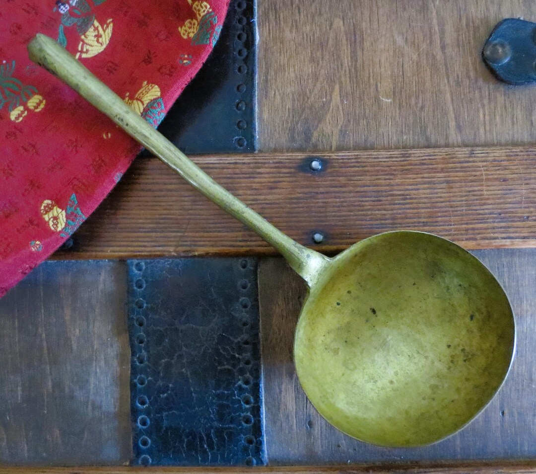 Antique SPOON HAND FORGED Wok Ladle Golden Bronze 1840s-1900 Northern ...