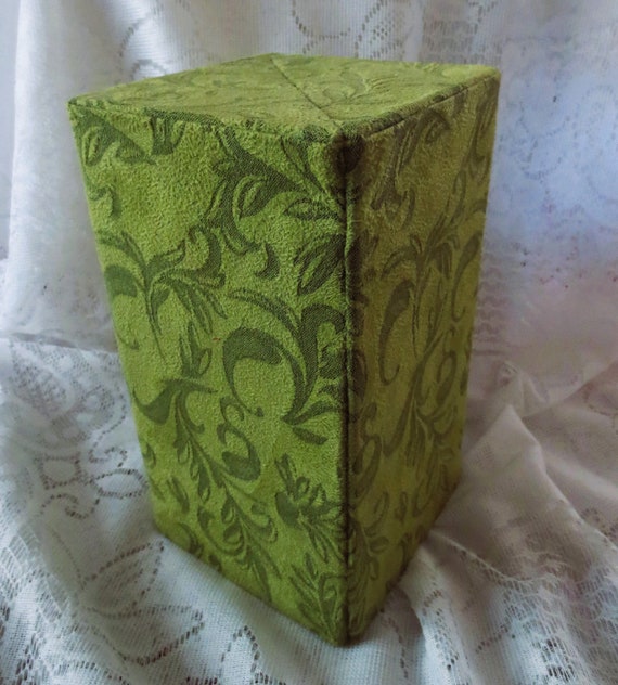 BROCADE JEWEL BOX Vintage Storage Fabric Covered Open… - Gem