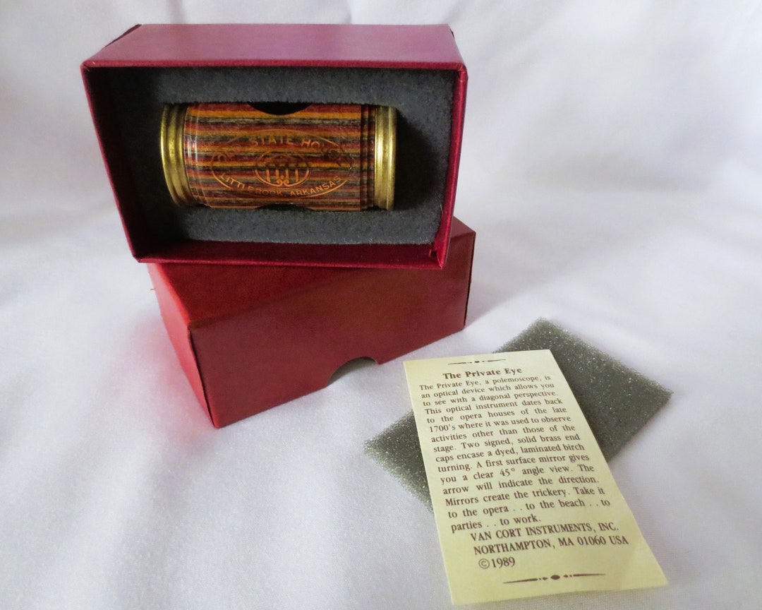 PRIVATE EYE Spy POLEMOSCOPE Vintage Optical Device See Diagonally Birch ...
