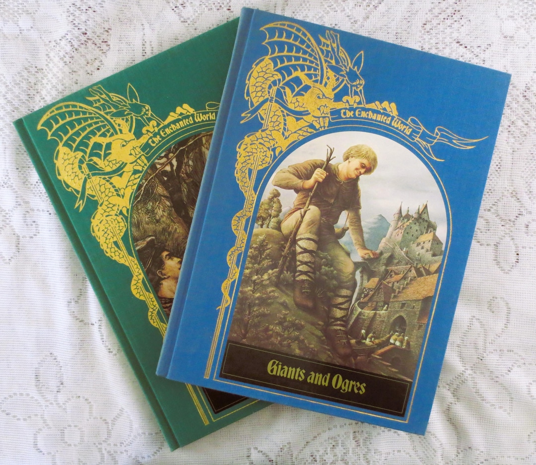 2 Books GIANTS and OGRES, DWARFS 1985 Time-life Enchanted World ...