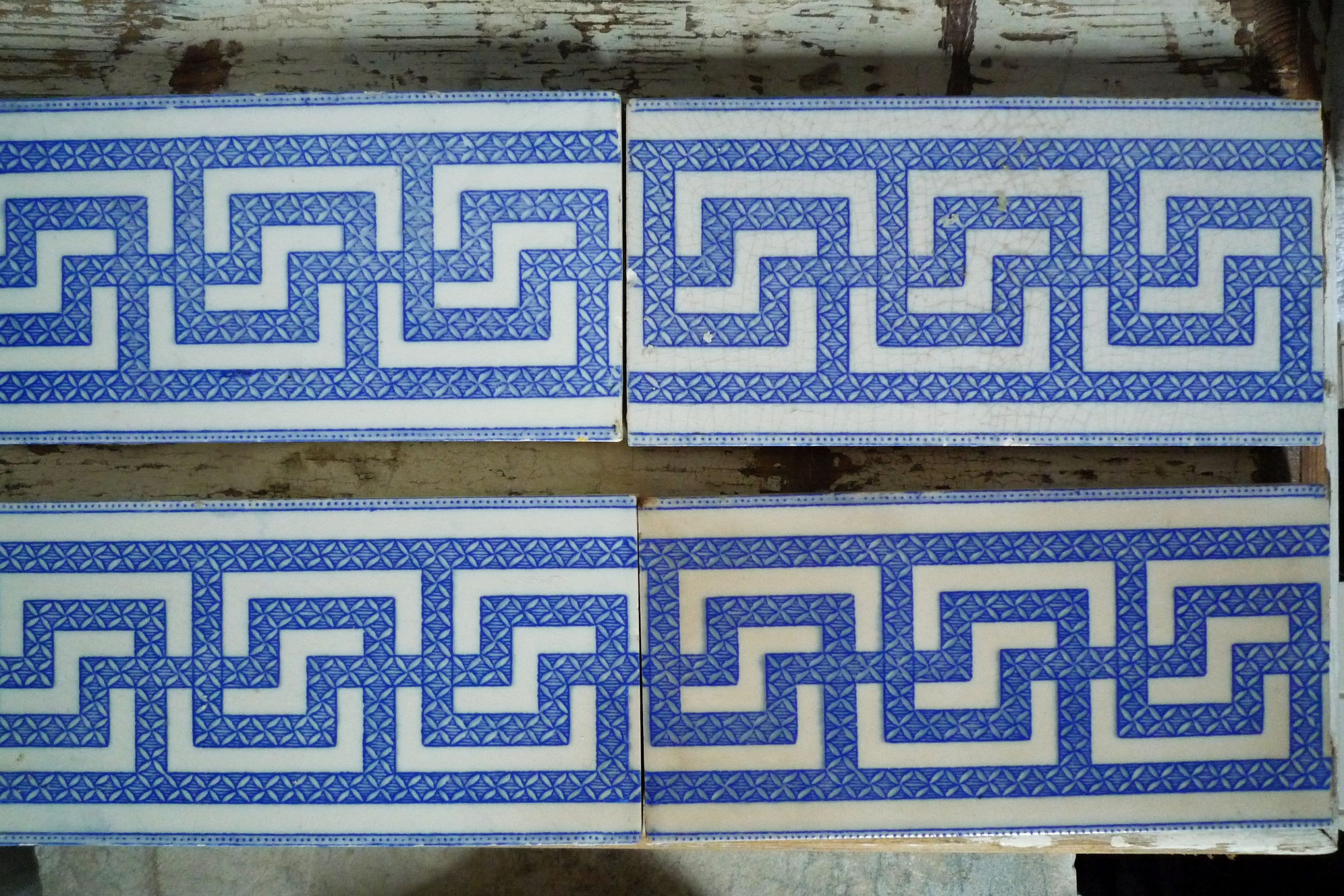 Art Nouveau Antique French Fayence Tiles Wall Deco Frame With - Etsy