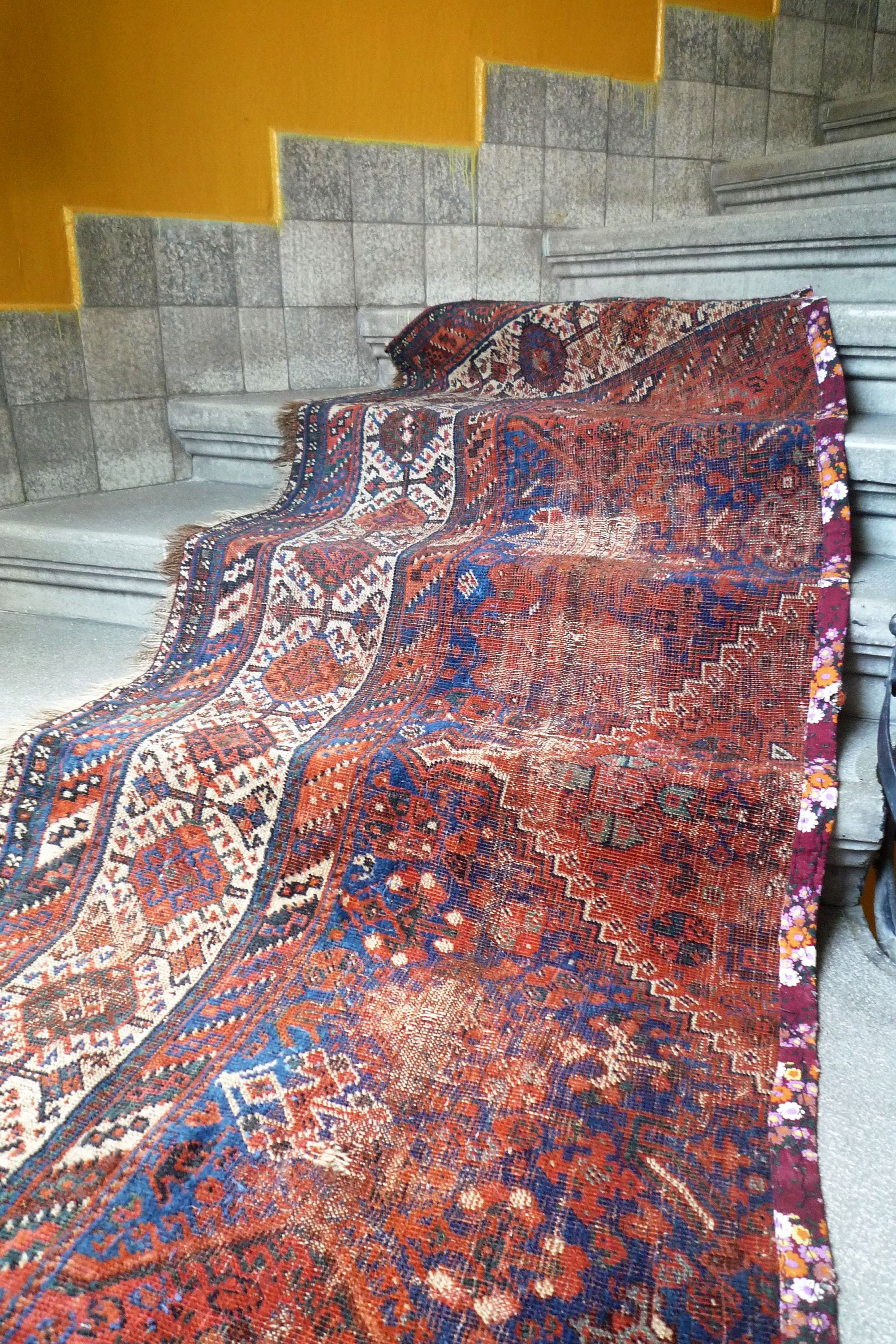 Antique SHIRAZ Persian Rug Fragment Afghan Rug Kilim Rug Hand Woven ...