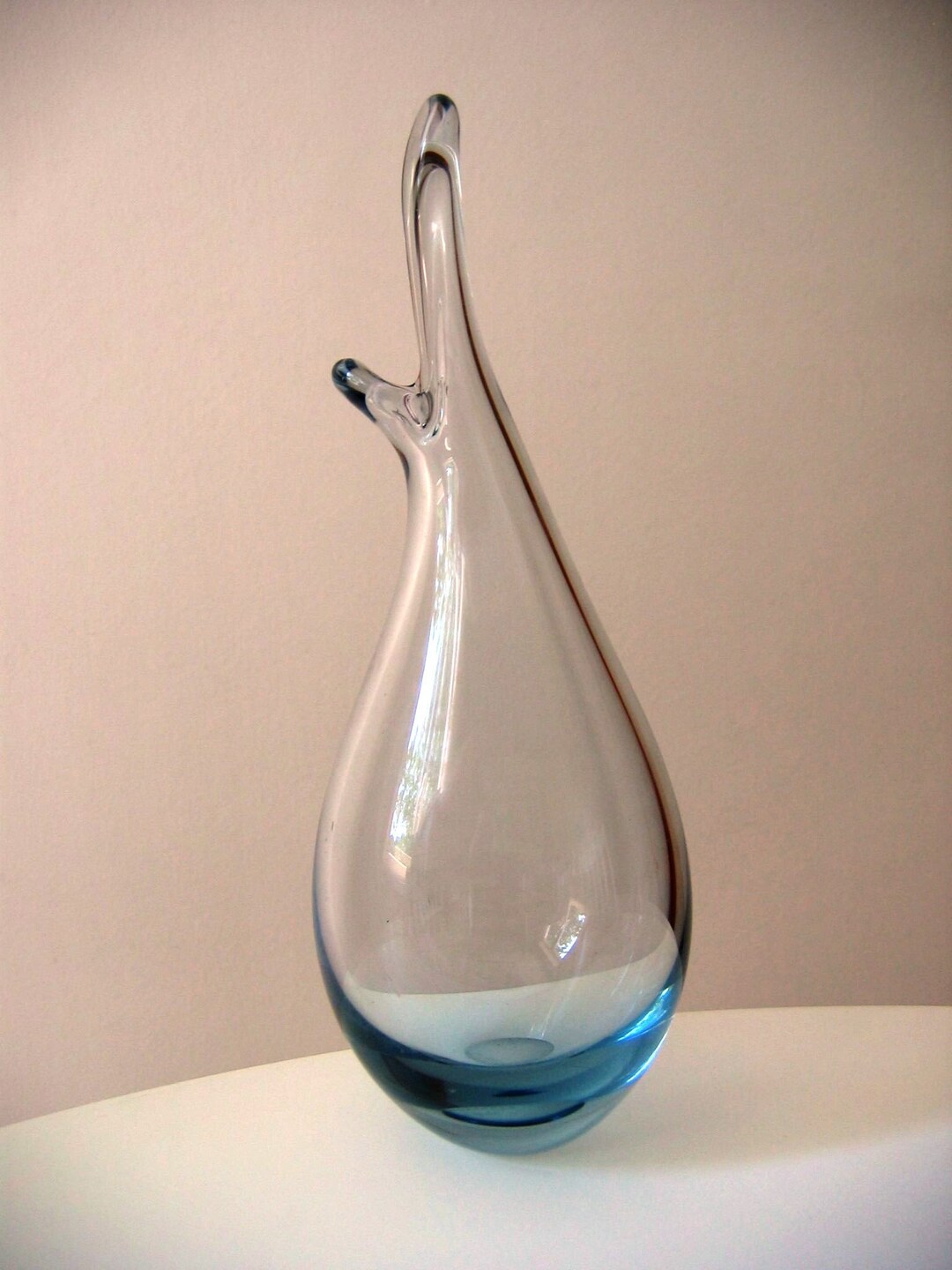 Tall Danish Art Glass Vintage per Lütken Organic Mid Century Glass Vase ...